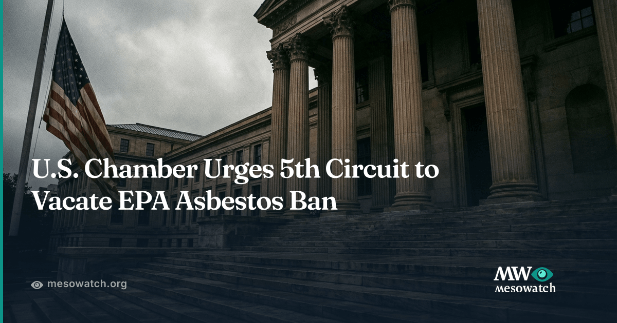 U.S. Chamber Urges 5th Circuit to Vacate EPA Asbestos Ban | MesoWatch