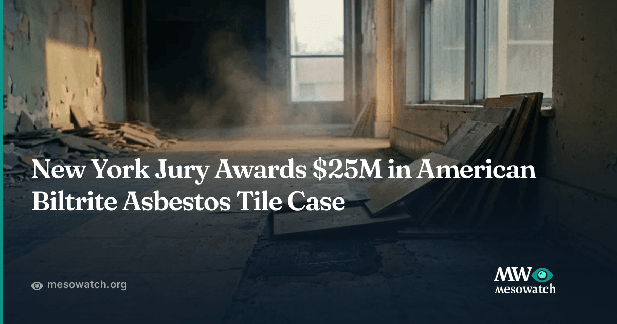 New York Jury Awards $25M in American Biltrite Asbestos Tile Case ...